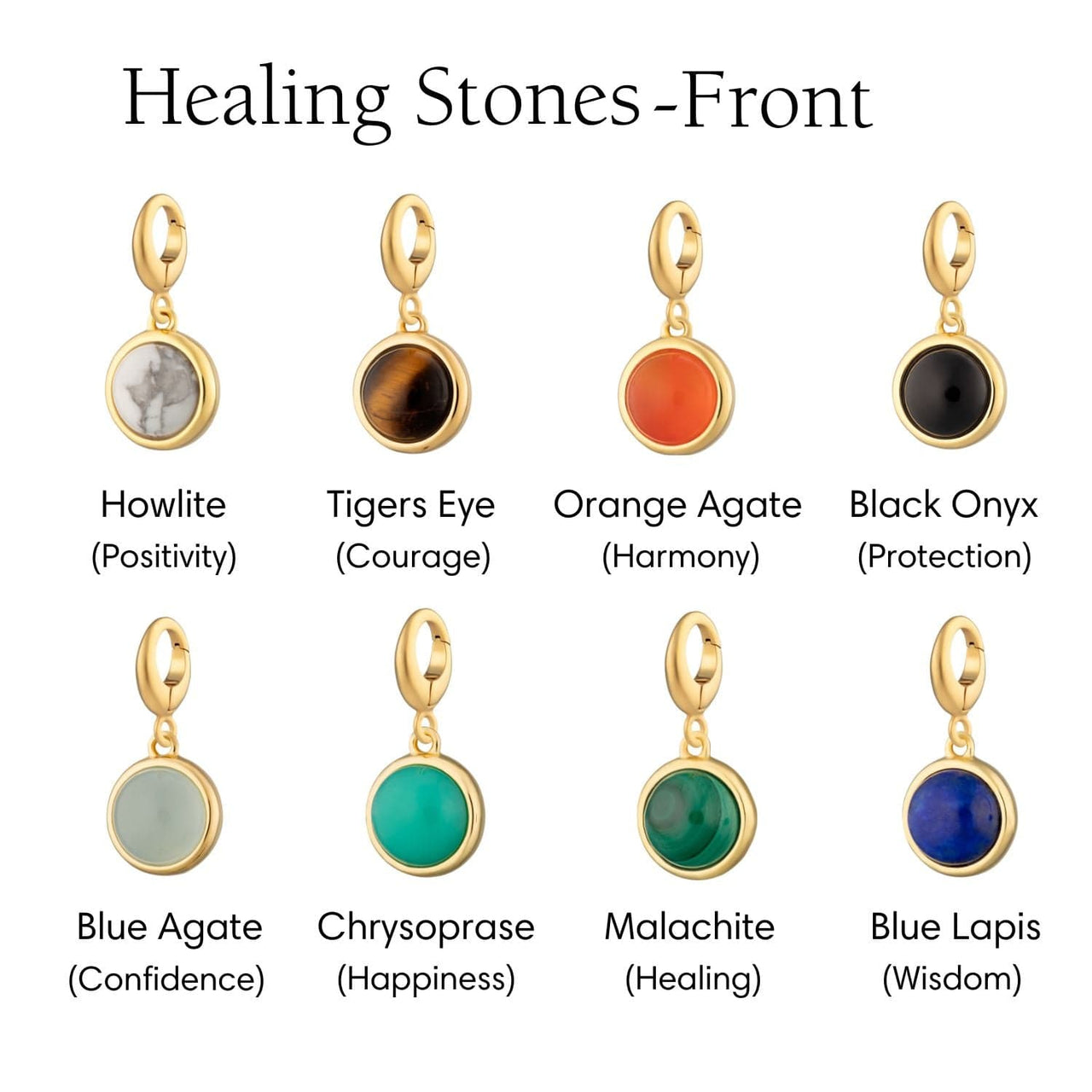 Gold Healing Stone Charms | Healing Crystals – Lily Charmed