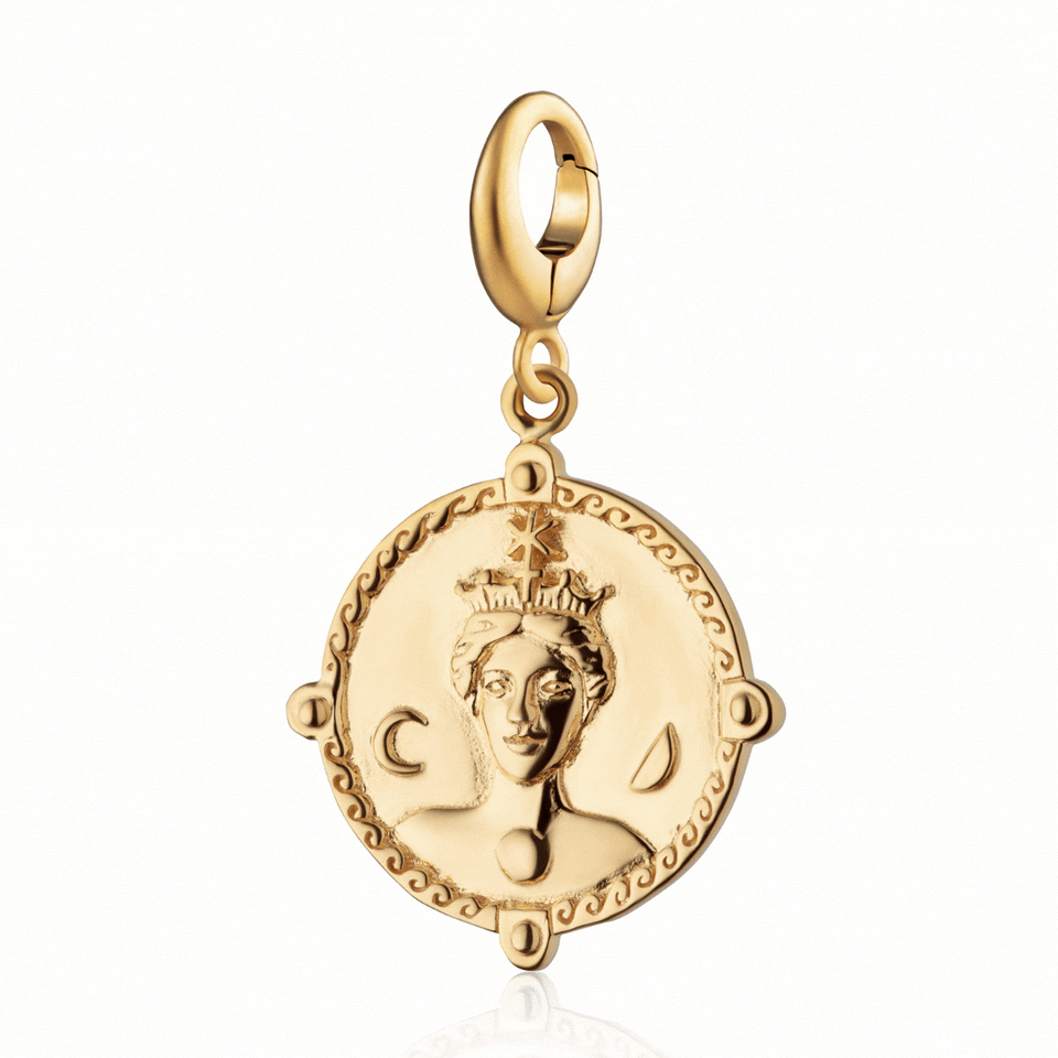 Gold Plated Hera Charm | Goddess of Women & Mothers – Lily Charmed