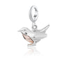 Silver & Rose Gold Robin Charm | Bird Charm – Lily Charmed